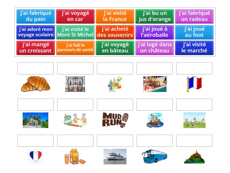 Mon voyage scolaire - Match up