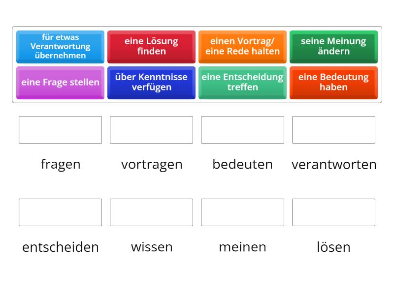 Feste Verbindungen von Nomen mit Verben - It's a Match
