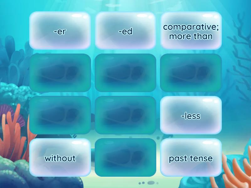 Suffixes Memory Game - Matching pairs