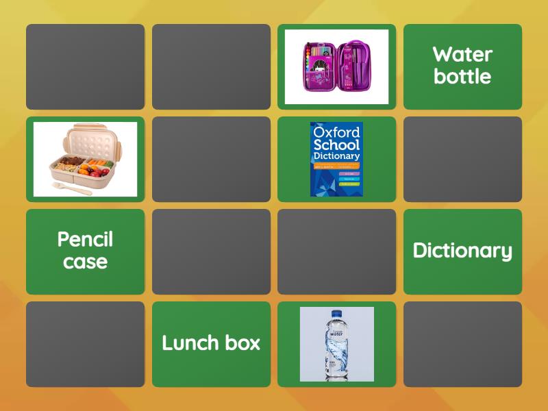 School objects - Matching pairs
