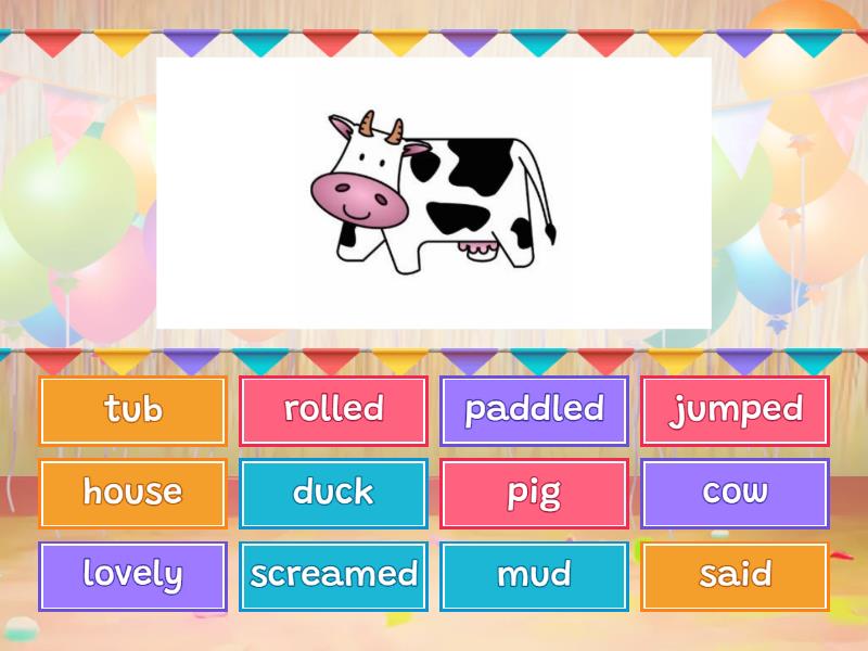 Mrs Wishy Washy - Vocabulary - Find the match