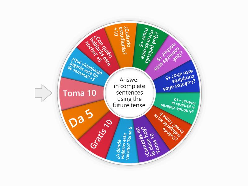 Future Tense Questions Regular Spanish - Random wheel