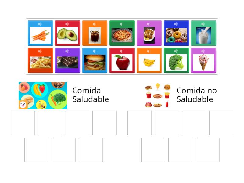Alimentos Saludables Y No Saludables Group Sort