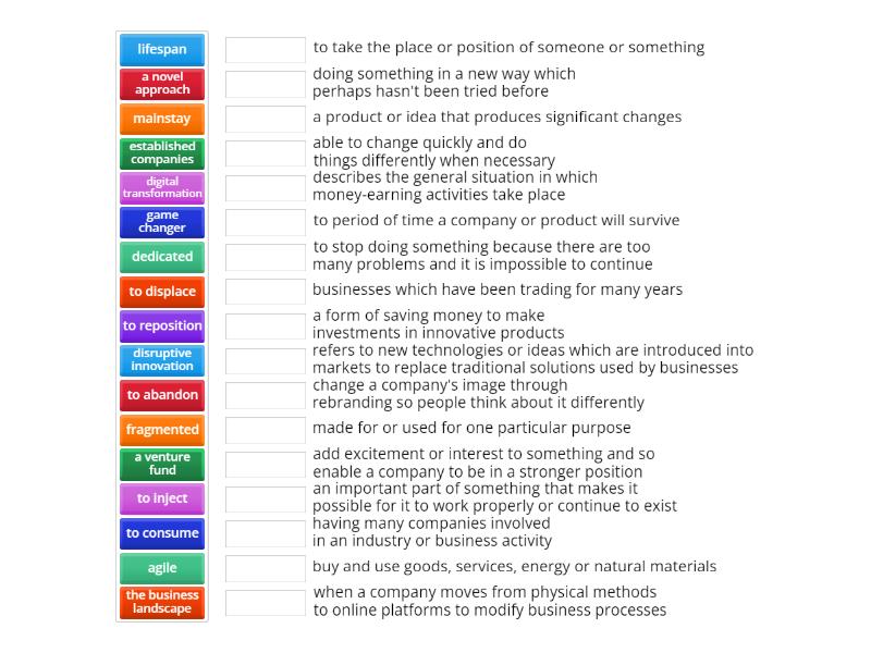 C1 Business Disruptors - Match up