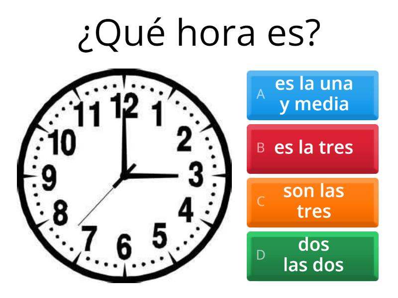 Telling the time in Spanish - Cuestionario