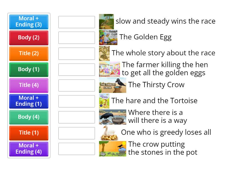 Std. 5 Story writing activity - Match up
