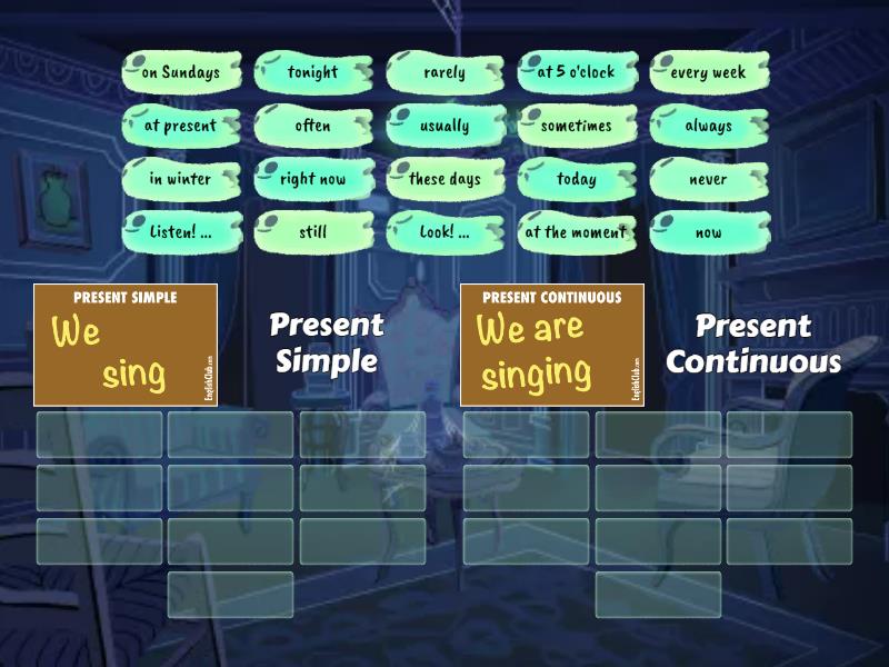 Present Simple vs Present Continuous adverbs of time - Grup sıralaması