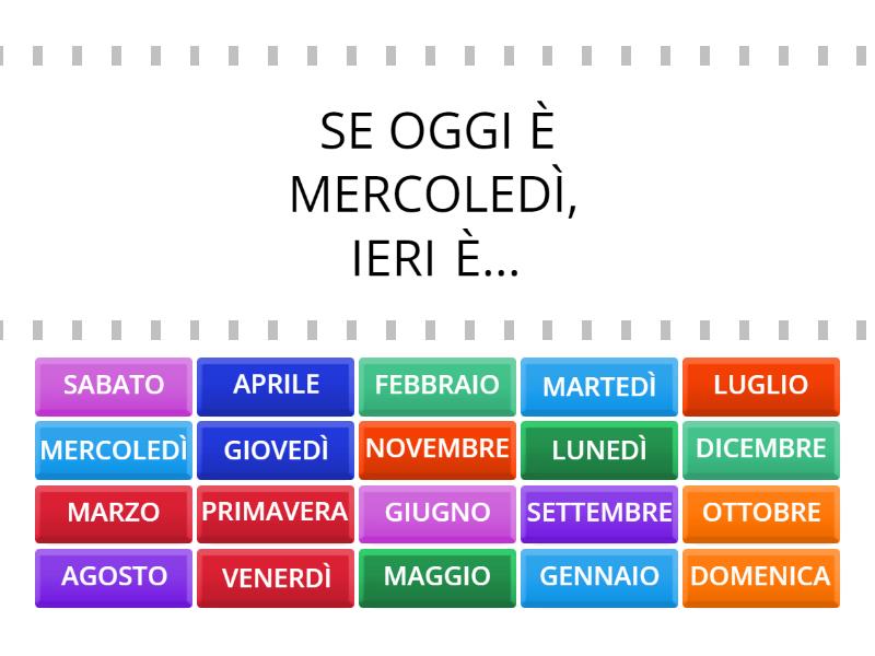 GIORNI MESI STAGIONI - Find the match