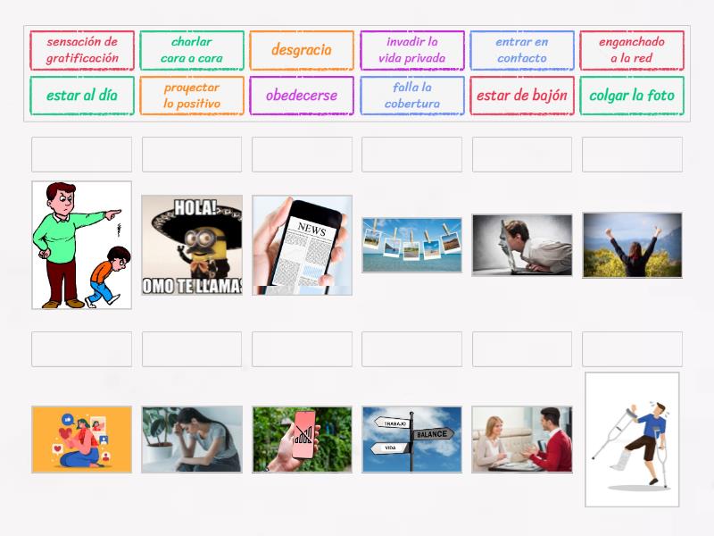 Vocabulario: redes sociales - Match up