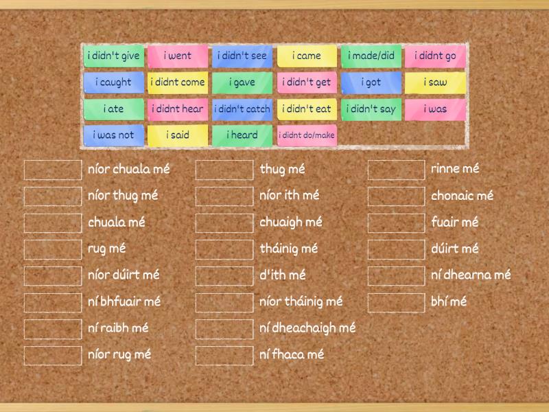 briathra neamhrialta Aimsir Chaite - Match up
