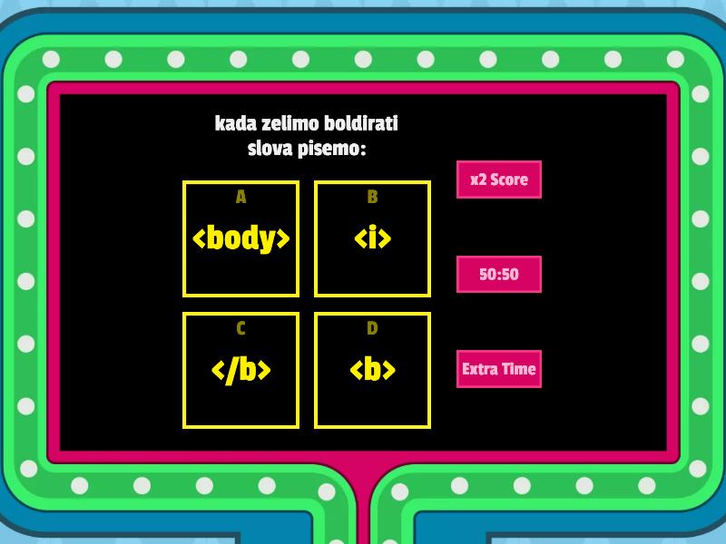 claras html kviz - Gameshow quiz