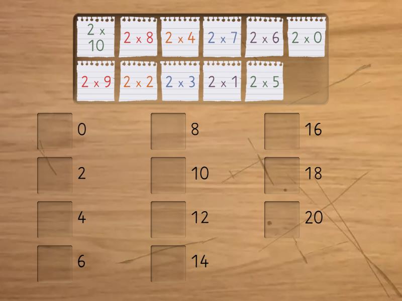 : 2 Times Table - Match up