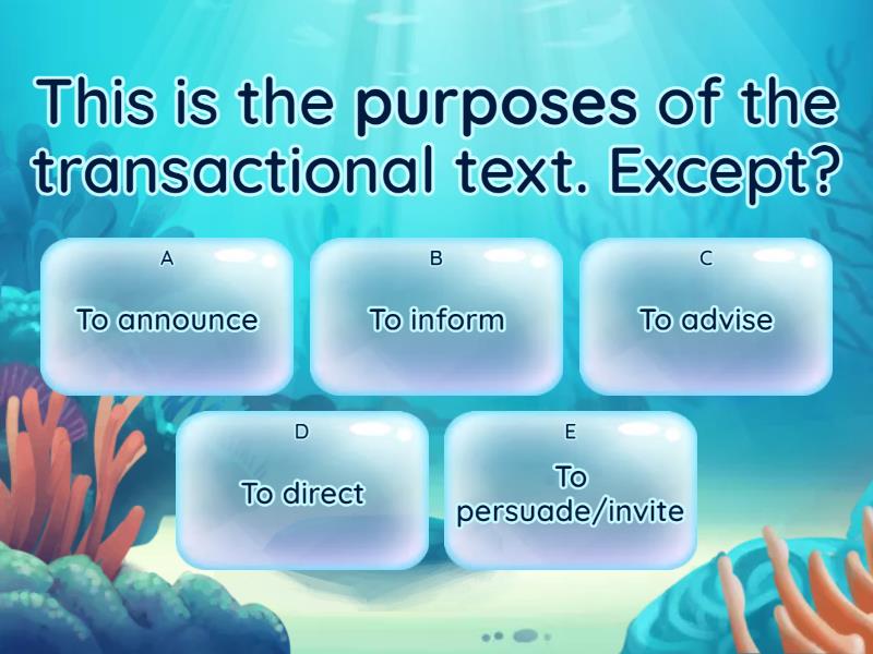 Transactional Text - Cuestionario