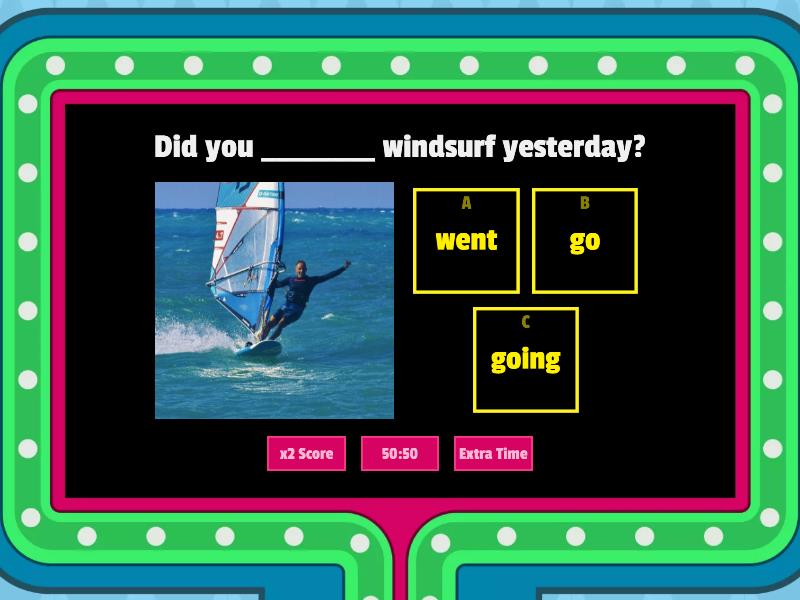 Simple past : interrogative form - Gameshow quiz