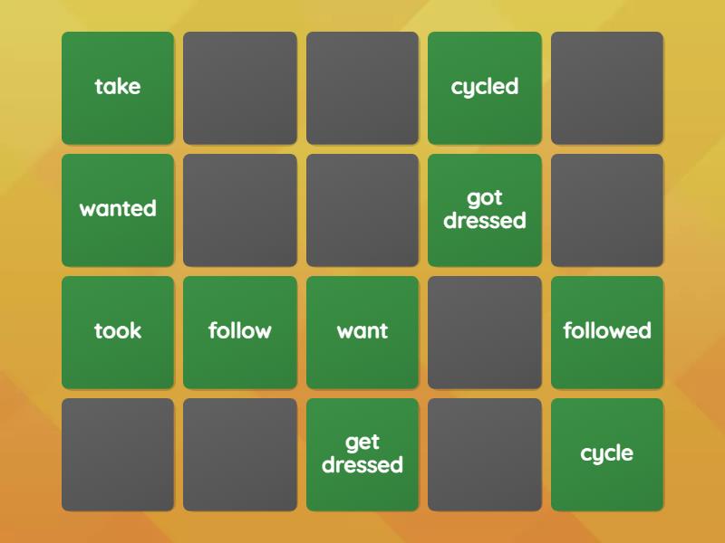 Pas Simple Verbs Memo Game - Matching pairs