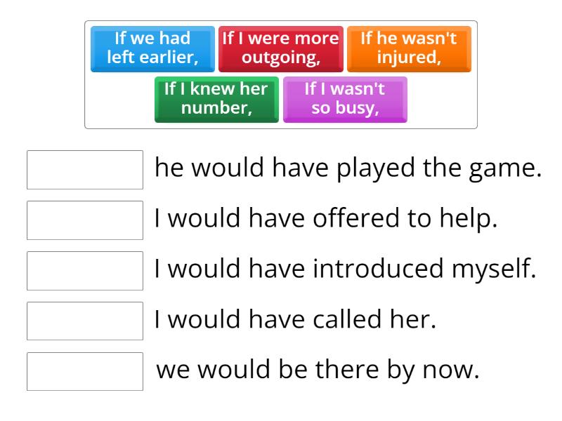 Mixed Conditional - Present condition > Past result - Match up
