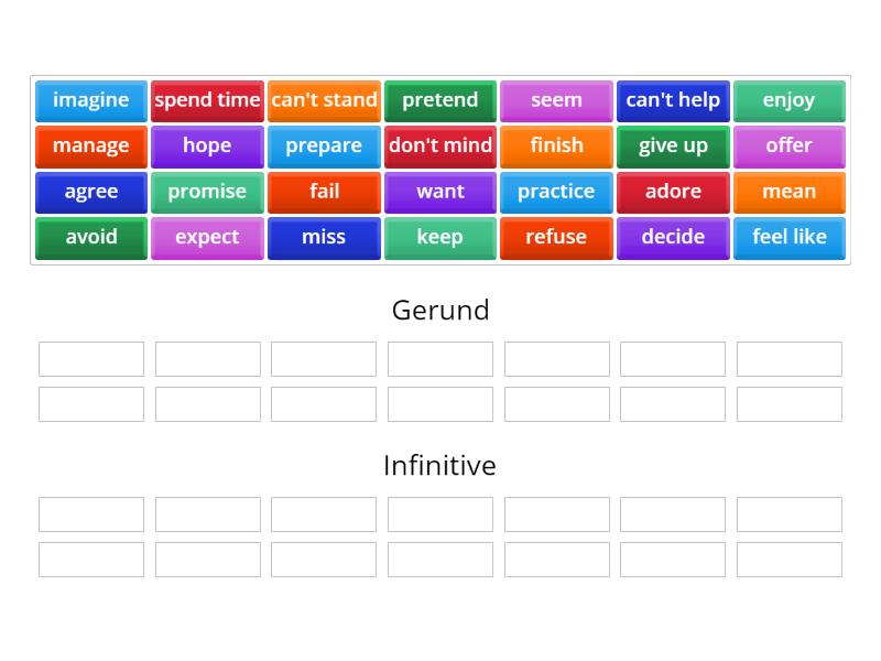 Gerund _ Infinitive_A2 - Group sort