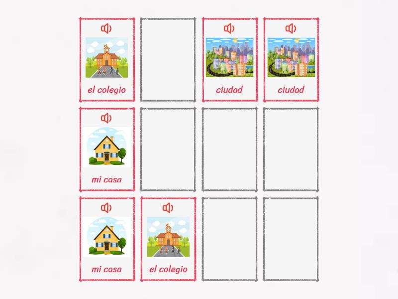 Lugares de la ciudad (pre-A1) - Matching pairs