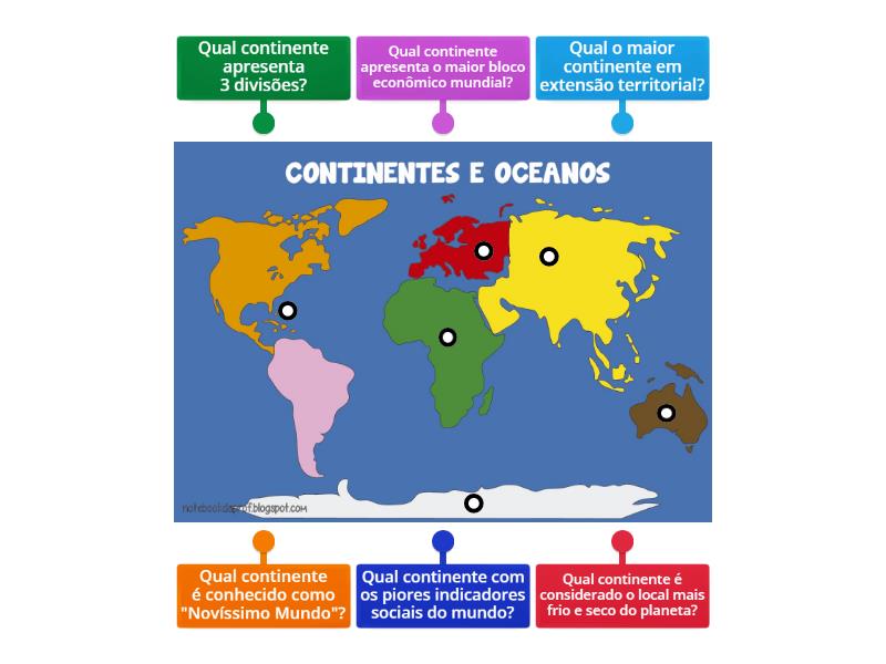 Curiosidades sobre os continentes - مخطط المربعات