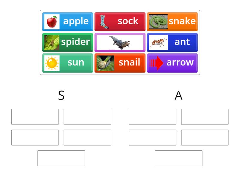 Jolly phonics S - A - Group sort