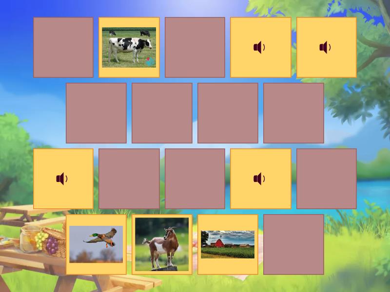 Memo listening_farm animals - Matching pairs