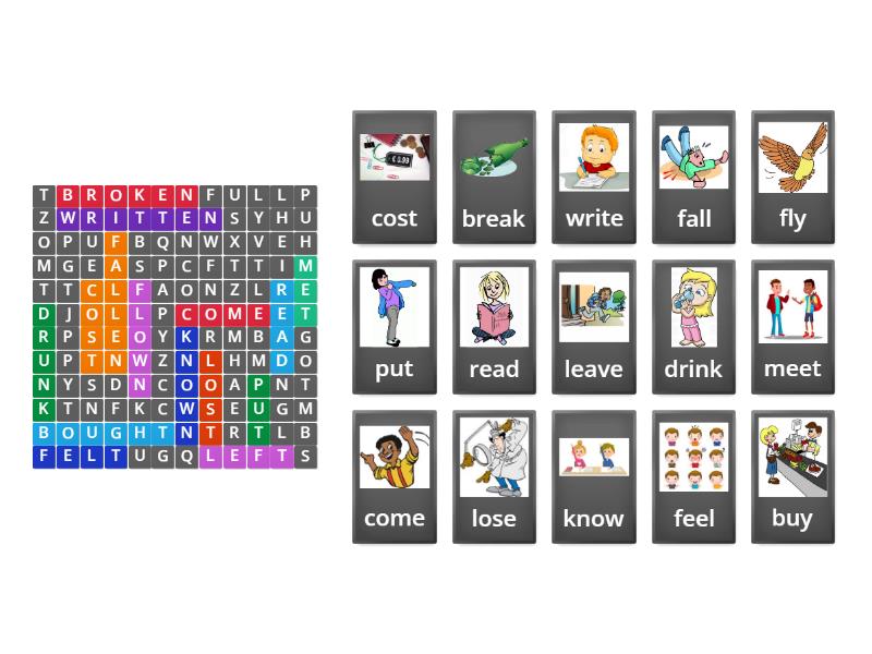 Irregular verbs - Past Participle 1 - Wordsearch