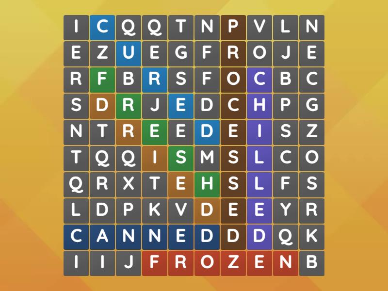 Market Forms of Meat - Wordsearch