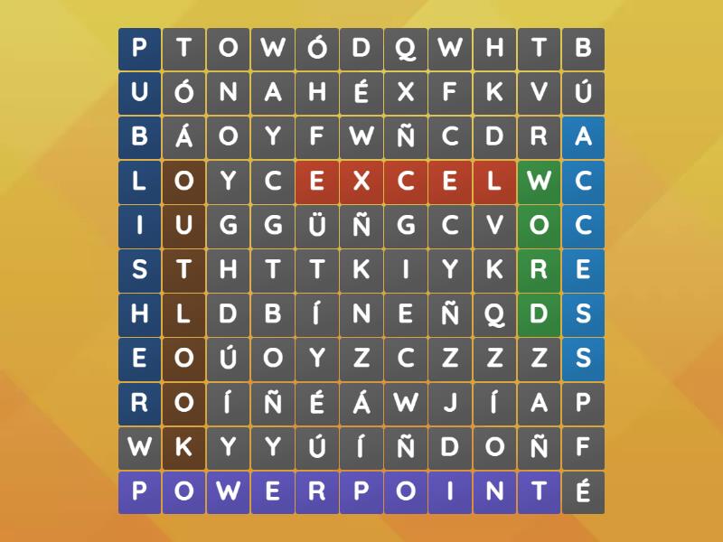 PROGRAMAS DE MICROSOFT OFFICE - Wordsearch