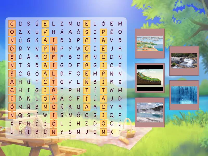 Sopa de letras factores del ciclo del agua - Sopa de lletres