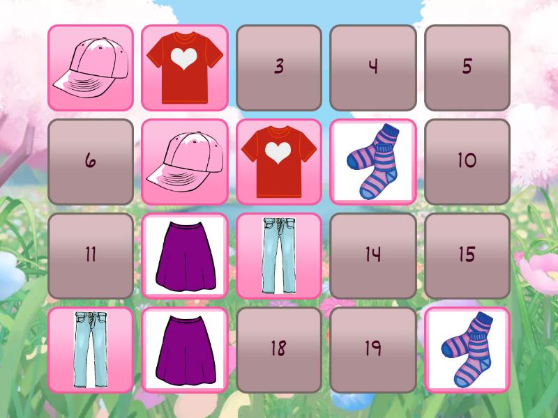 Clothes memory game - Matching pairs