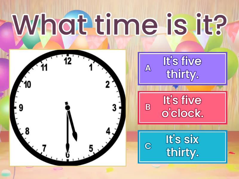AFF 2b Unit 8 Reading a clock / Telling time - Quiz