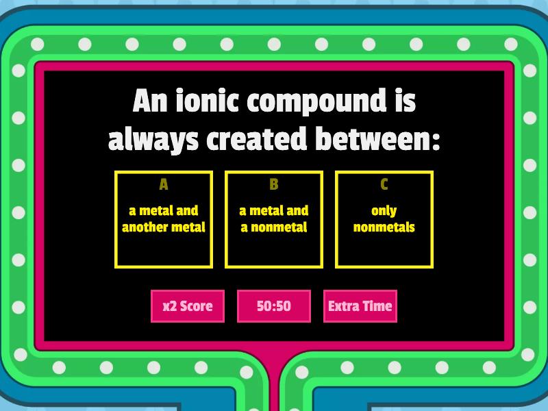 Ionic compounds - Gameshow quiz