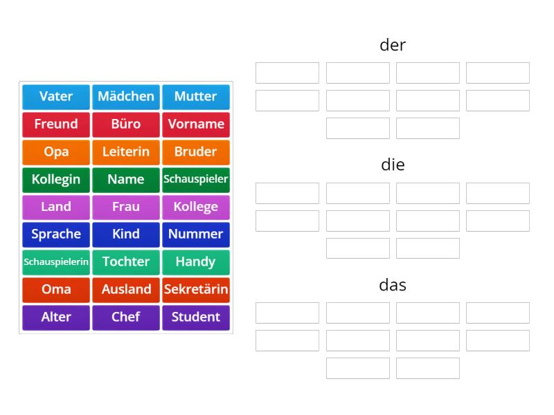 Der, die oder das? - Group sort
