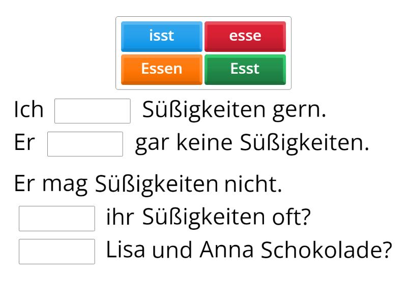 essen - Complete the sentence