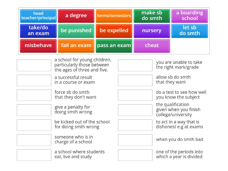Education 7a Inter words - Match up