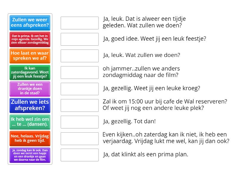 iets afspreken I - Verbinden