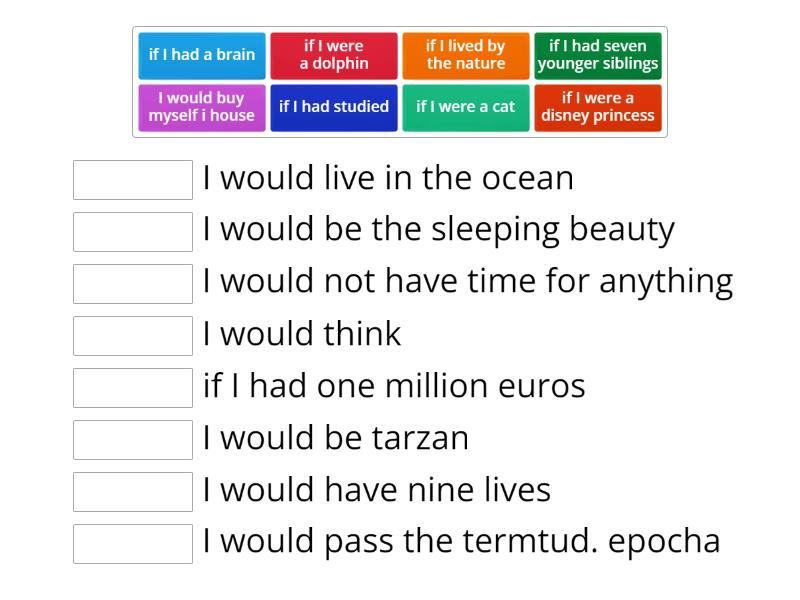 second conditional - Une las parejas