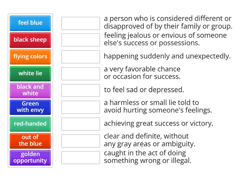 Idioms with colors - Match up
