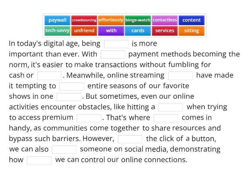 Unwritten rules. Vocabulary. Text - Missing word
