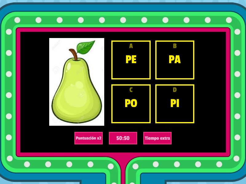 Letra P Silaba Inicial - Gameshow quiz