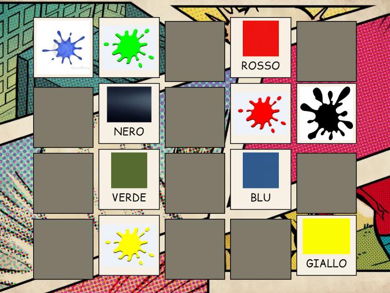MEMORY - I COLORI IN ITALIANO - Parejas