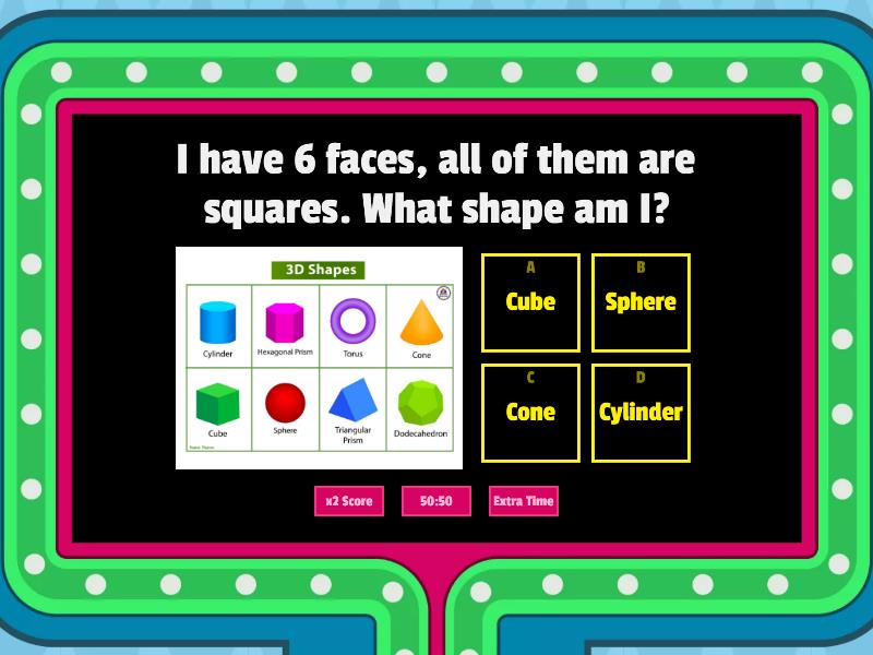 3D shapes - Gameshow quiz