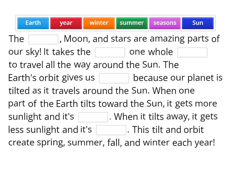 The Sun and the Moon - Complete the sentence