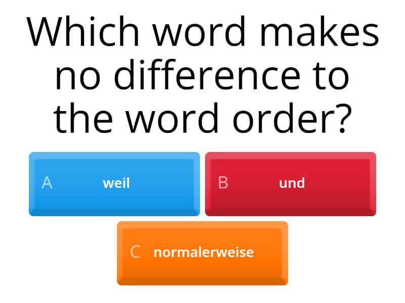 German word order revision - Quiz