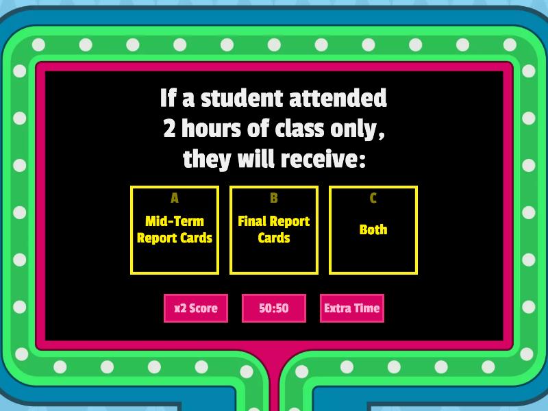 Report Cards - Game Show Quiz - Gameshow quiz