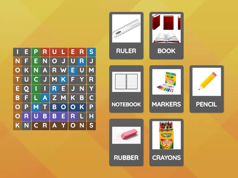SCHOOL MATERIALS - Wordsearch