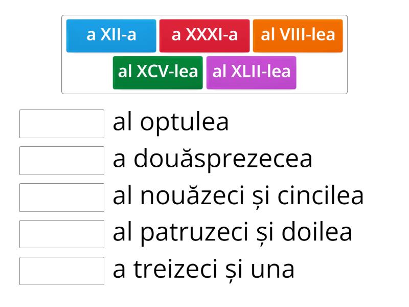 Numeralul ordinal - Match up