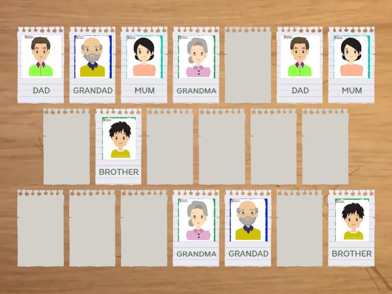 Memory Game - Family members P2 (parents, grand parents, siblings, aunt ...
