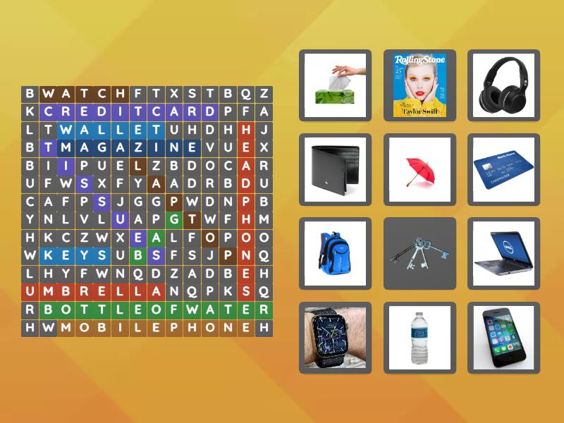 Everyday Items - Wordsearch