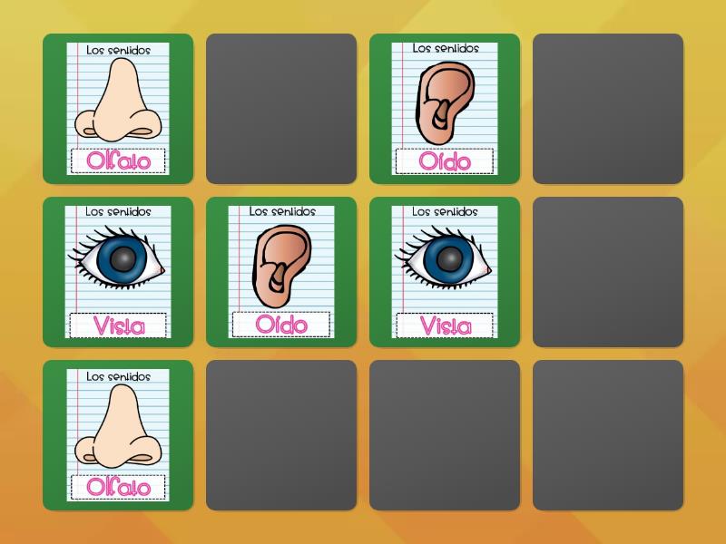 MEMORAMA DE LOS CINCO SENTIDOS - Matching pairs